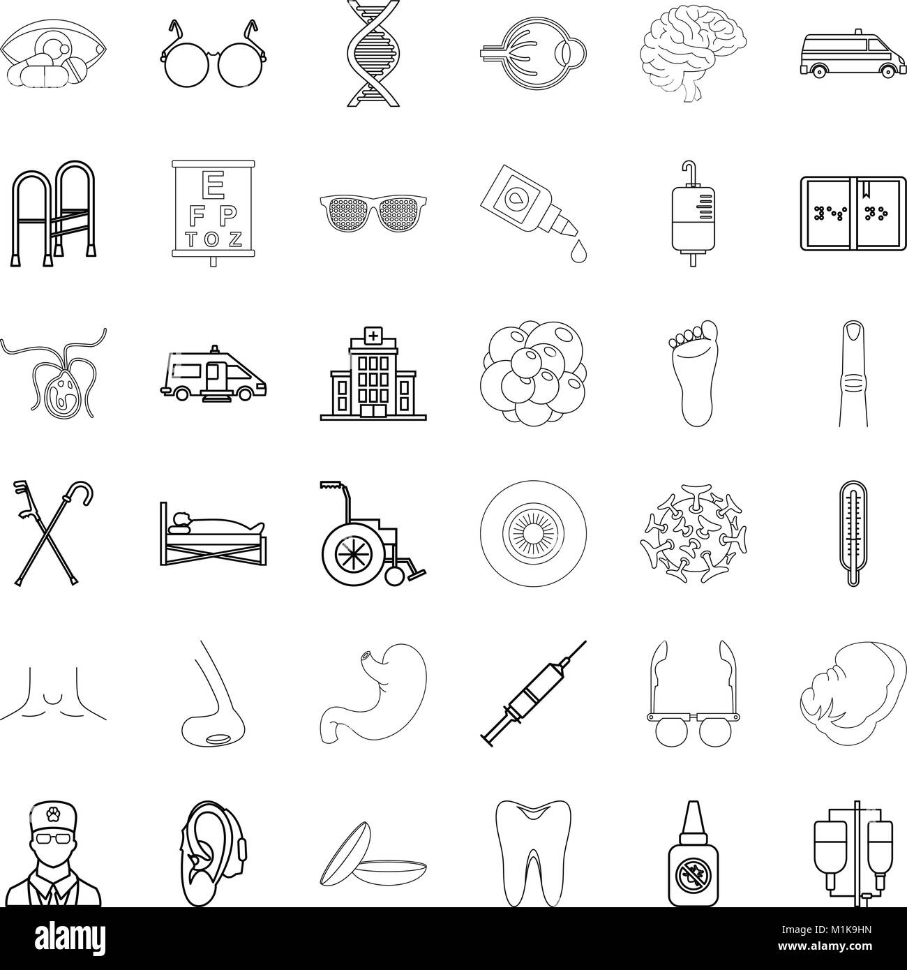 Service health icons set, outline style Stock Vector Image & Art - Alamy