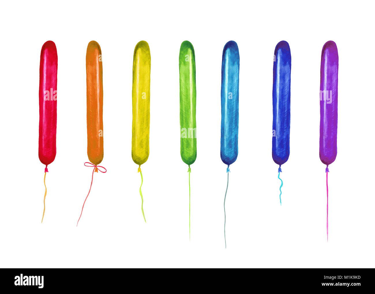 Watercolor bundle of air colored balls. Big collection of isolated ...