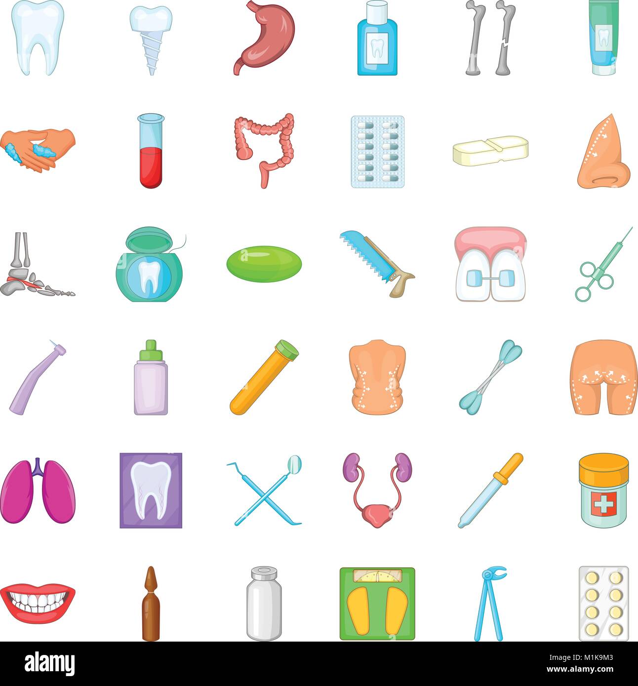 Matter of health icons set, cartoon style Stock Vector Image & Art - Alamy