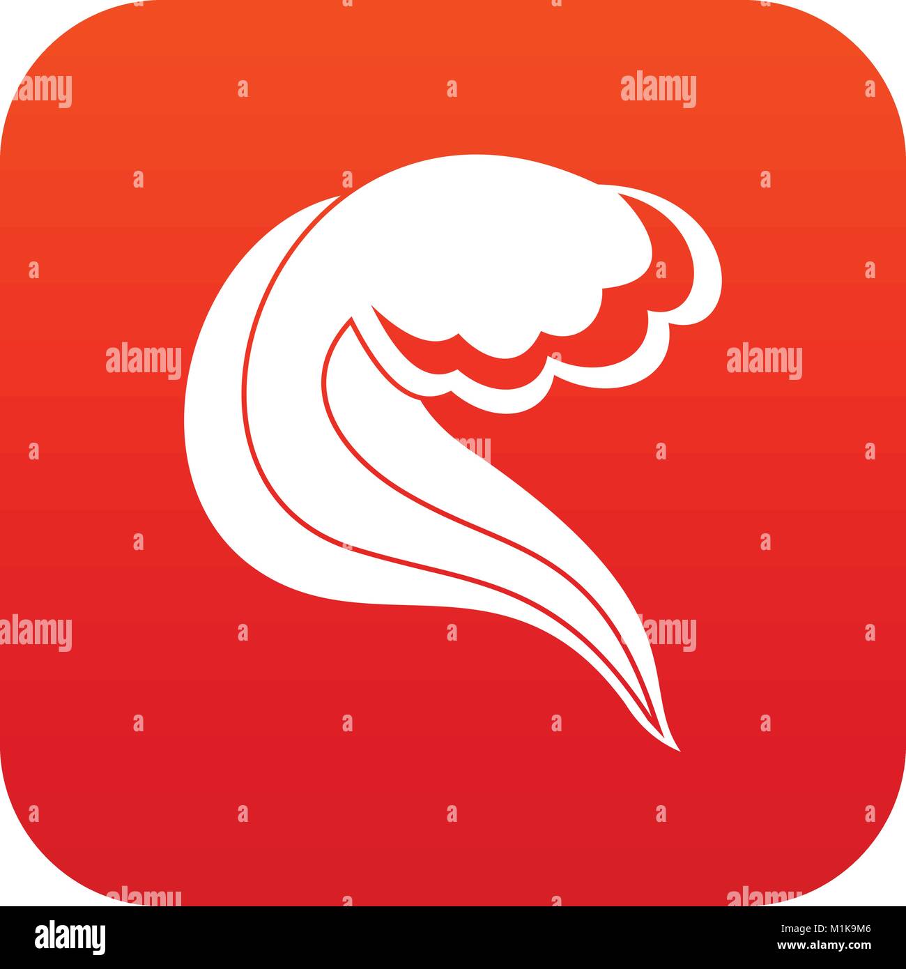 Ocean or sea wave icon digital red Stock Vector Image & Art - Alamy