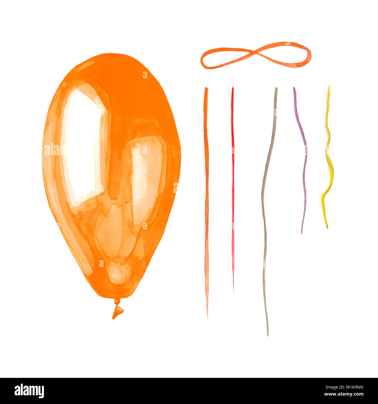 Orange Balloon With String