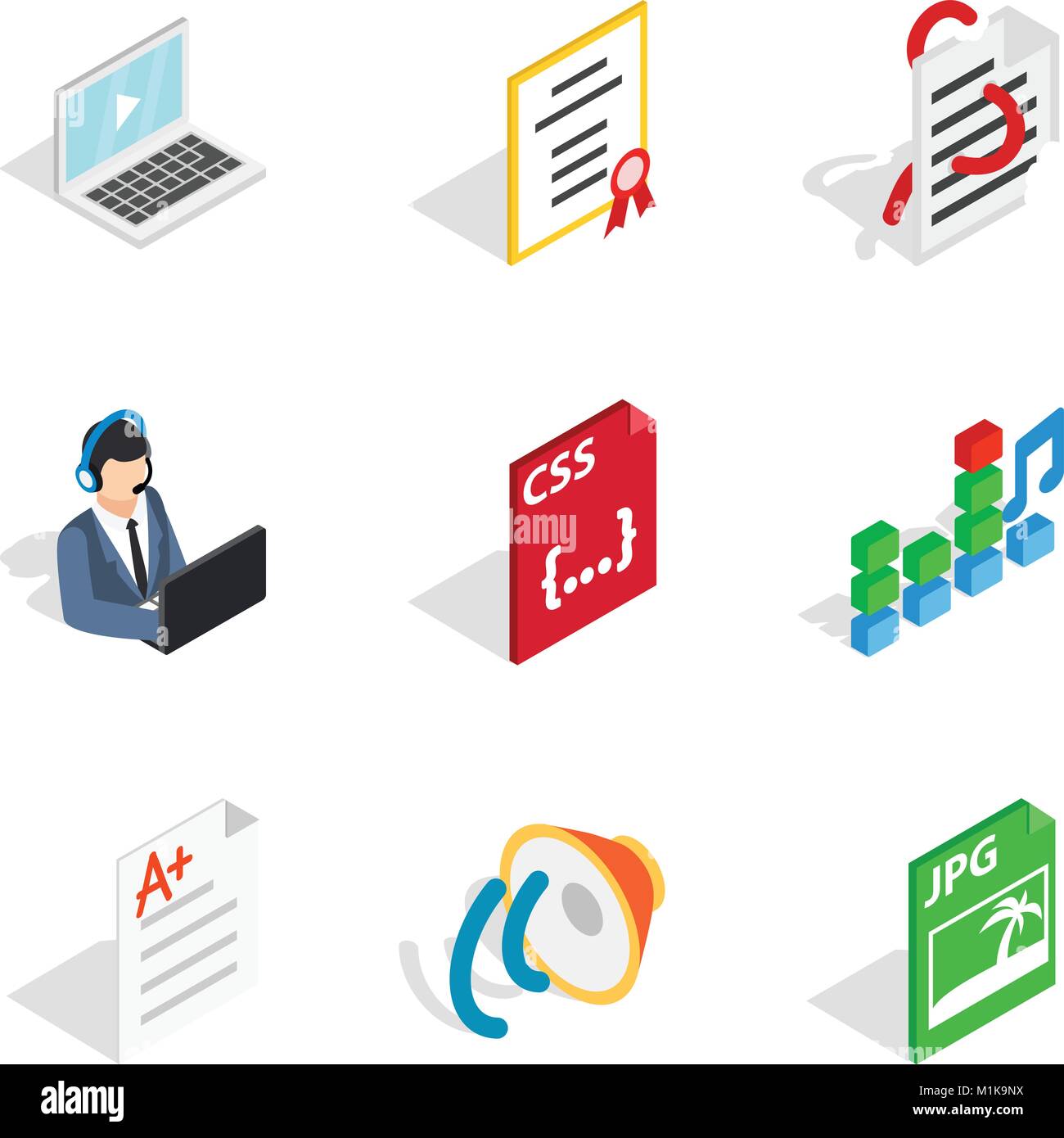 Remote operation icons set, isometric style Stock Vector Image & Art ...