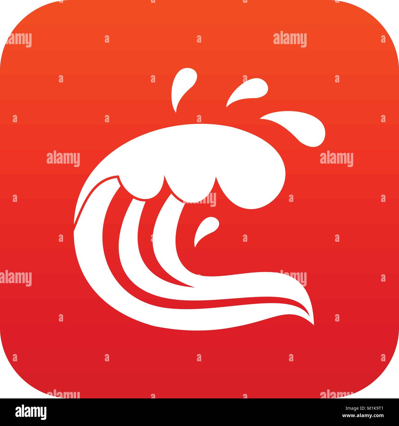 Water wave splash icon digital red Stock Vector Image & Art - Alamy