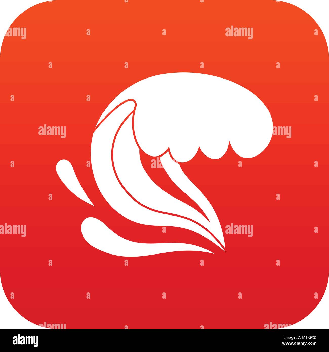 Surf wave icon digital red Stock Vector Image & Art - Alamy