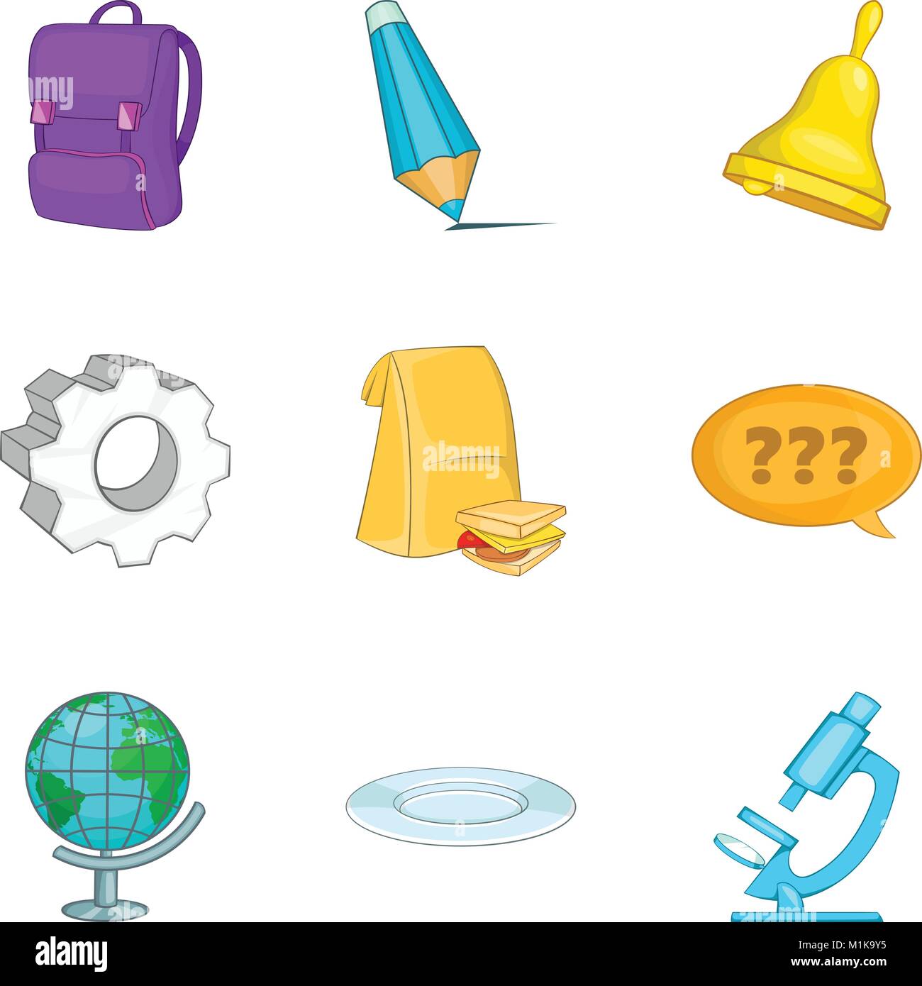 Find out icons set, cartoon style Stock Vector Image & Art - Alamy