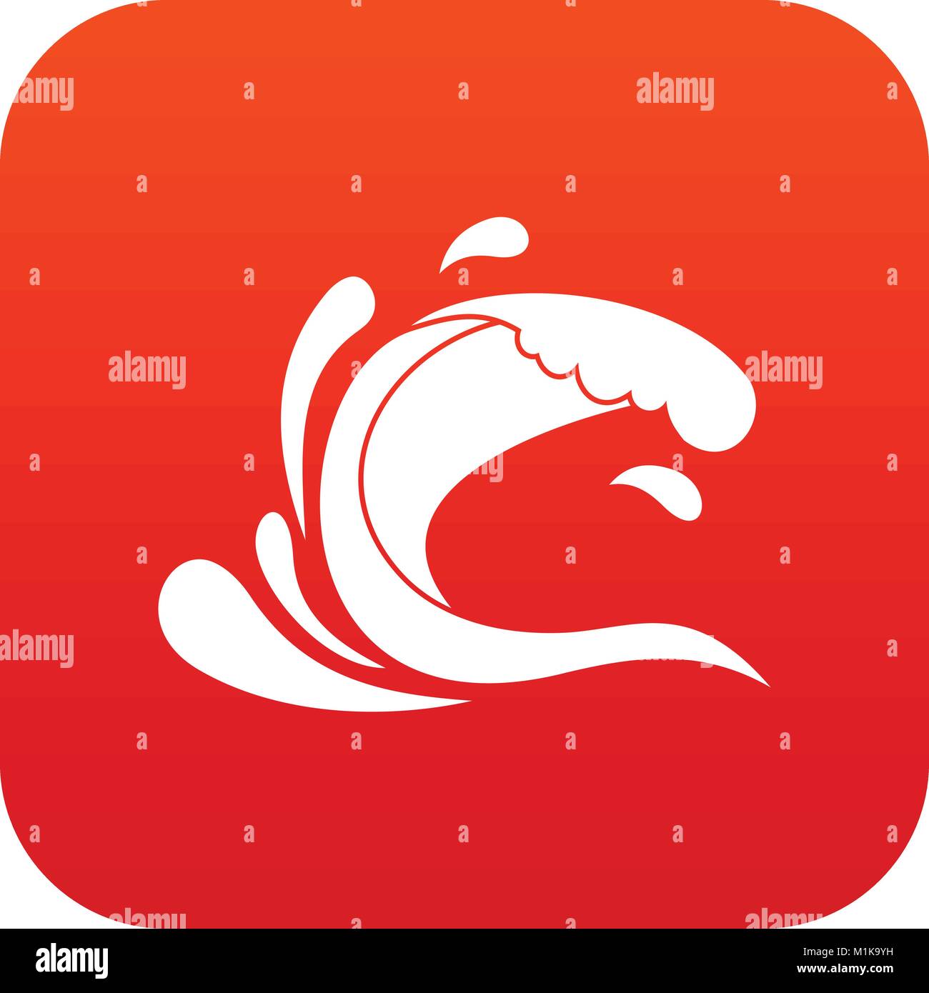 Water wave splash icon digital red Stock Vector Image & Art - Alamy