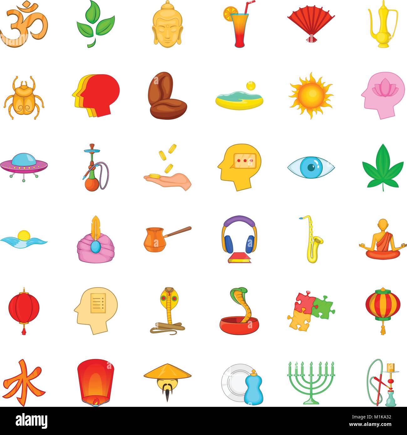 Contemplation icons set, cartoon style Stock Vector Image & Art - Alamy