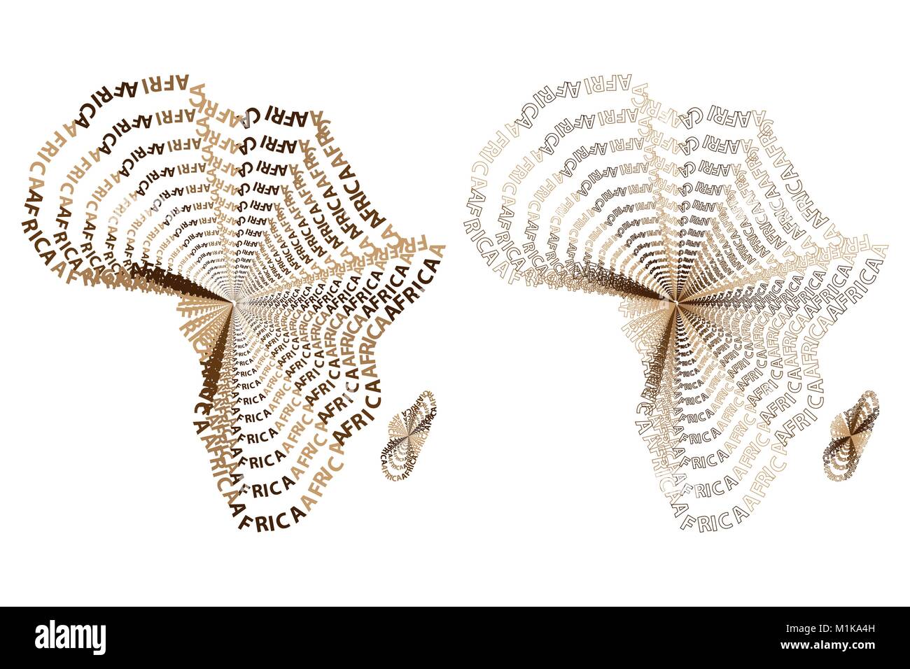 Sketch african letter text continent, African word - in the shape of ...