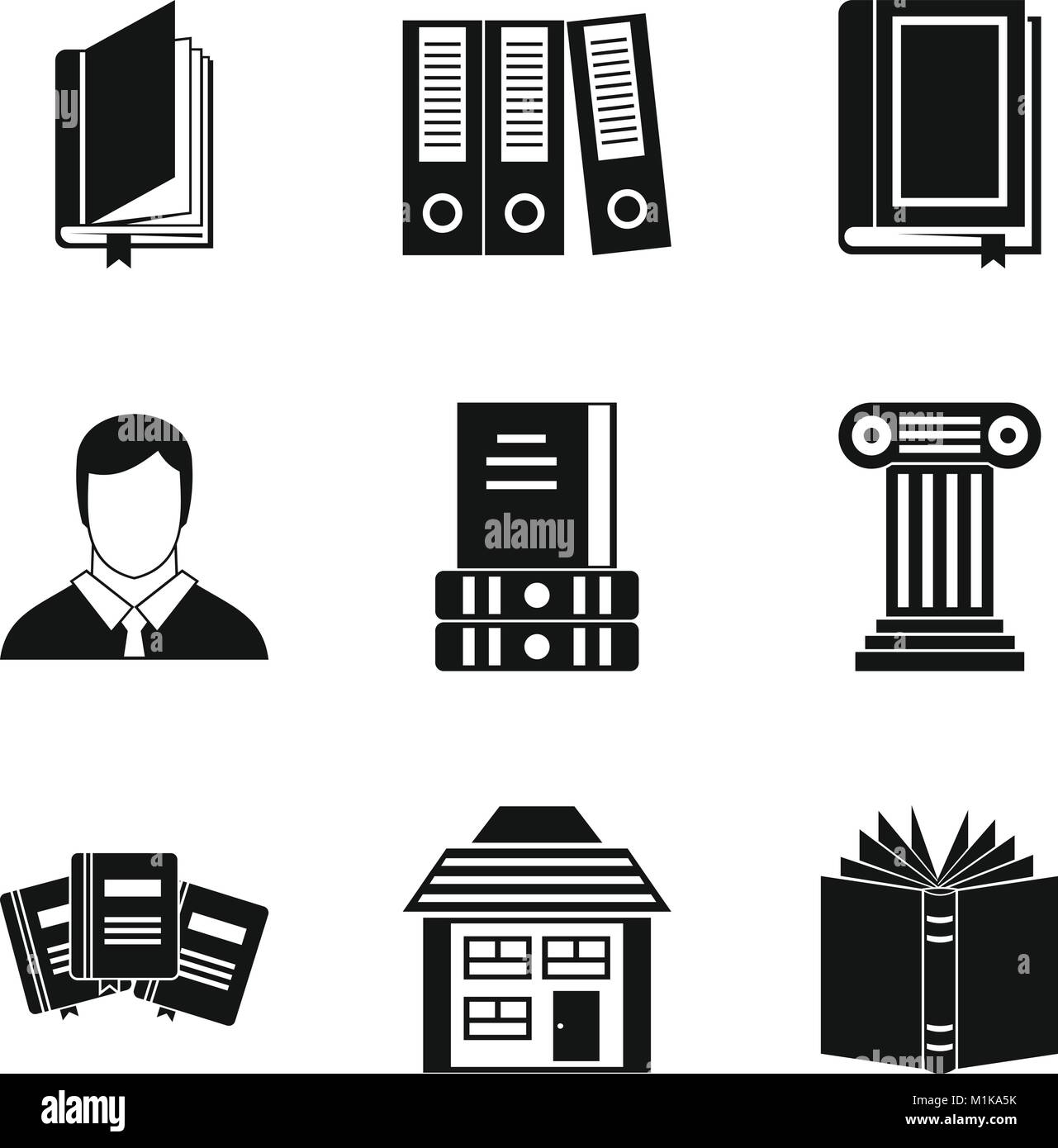 Library icons set, simple style Stock Vector Image & Art - Alamy