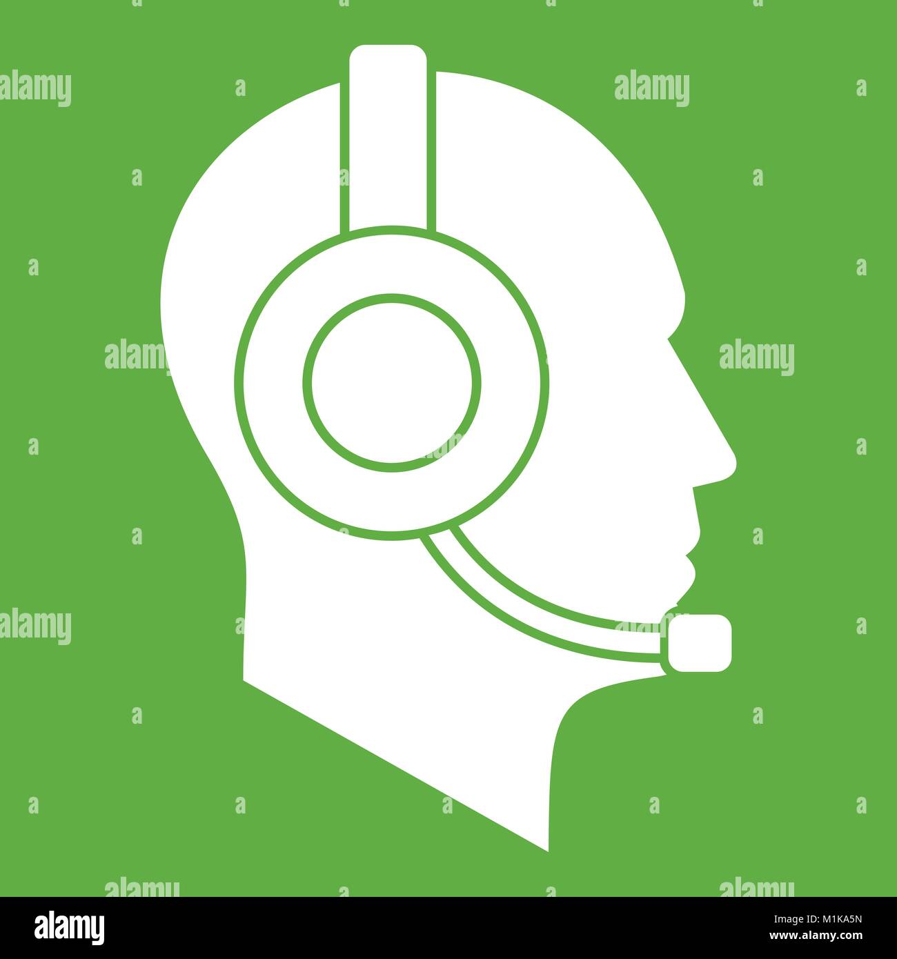 Operator in headset icon green Stock Vector Image & Art - Alamy