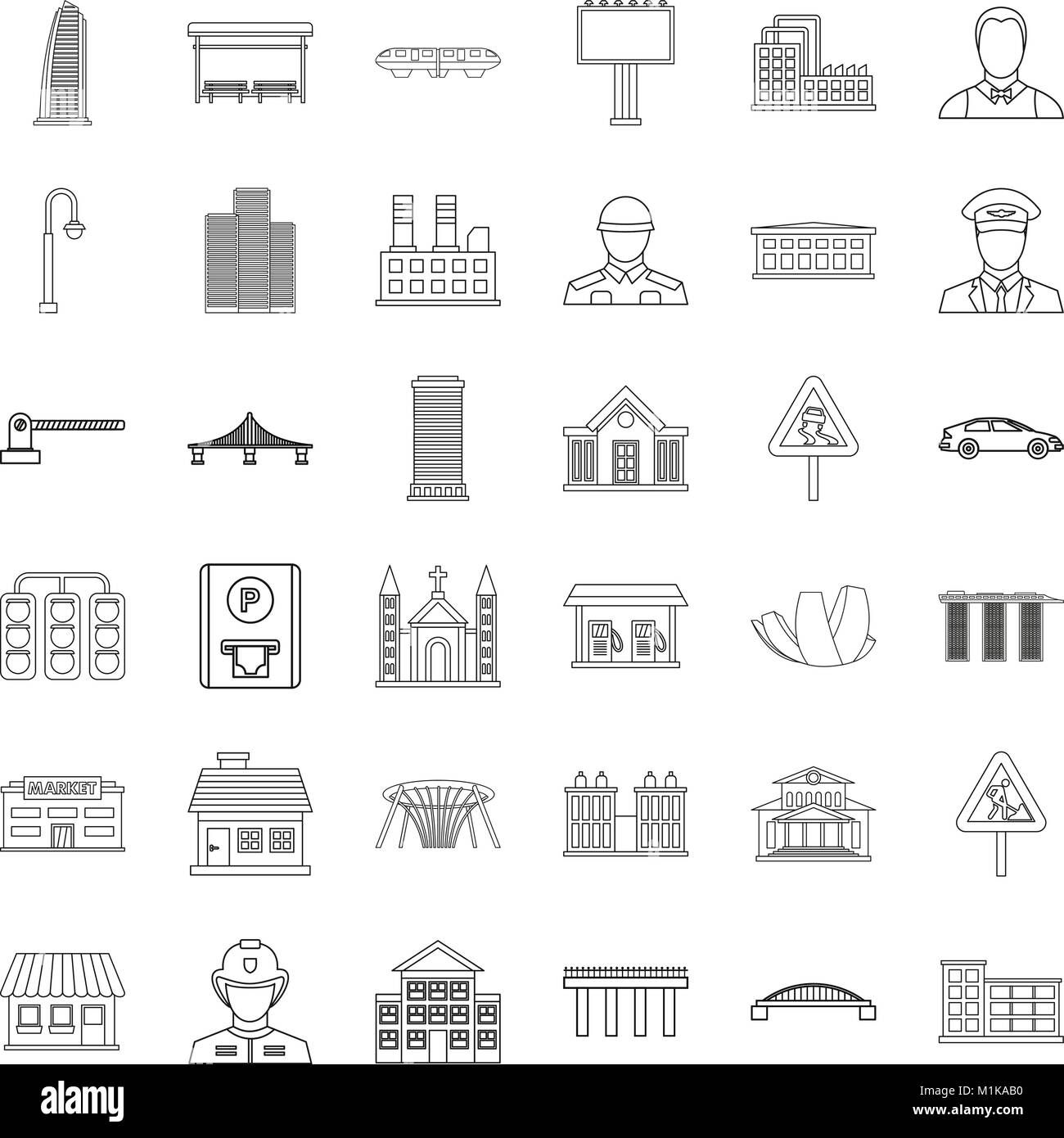 City council icons set, outline style Stock Vector Image & Art - Alamy