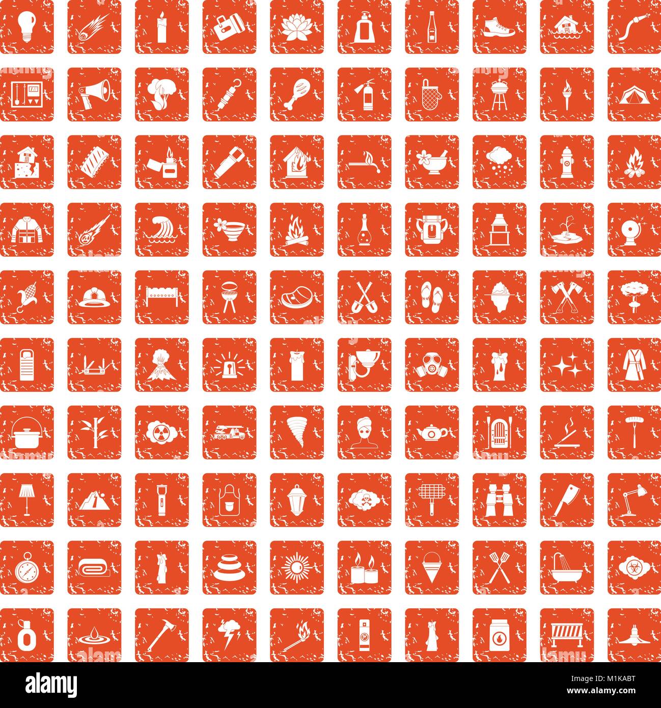 100 fire icons set grunge orange Stock Vector Image & Art - Alamy