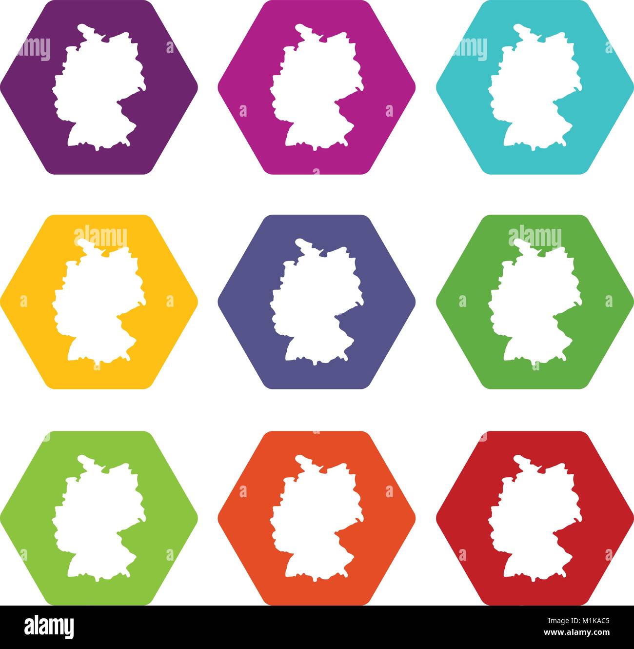 Map of Germany icon set color hexahedron Stock Vector Image & Art - Alamy