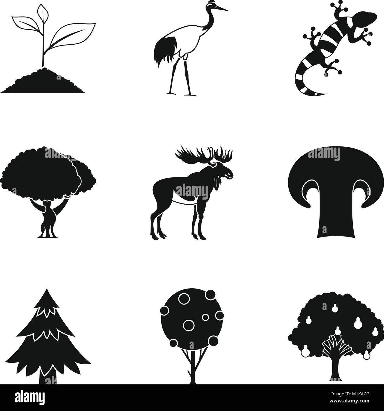 Animate nature icons set, simple style Stock Vector Image & Art - Alamy