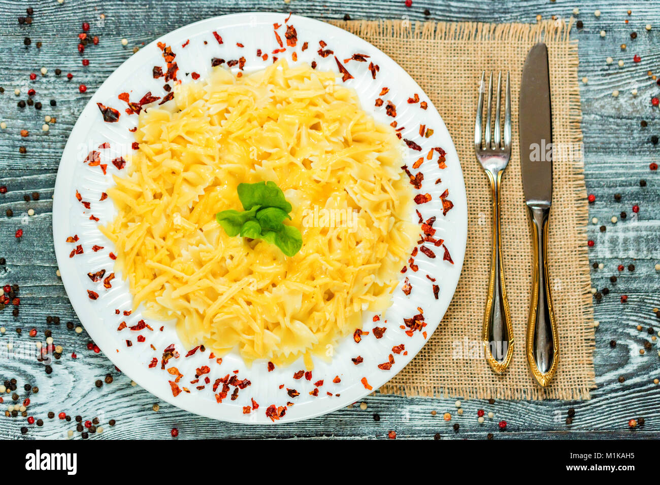 Traditional Italian pasta or fussili with cheese Stock Photo - Alamy