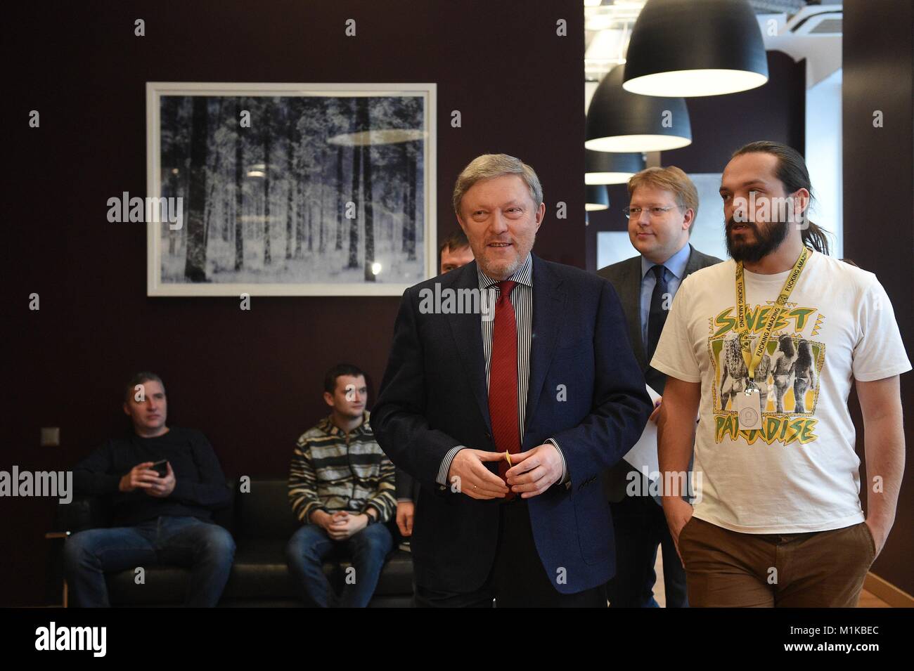 January 23, 2018. - Russia, Moscow. - Presidential candidate Grigory ...