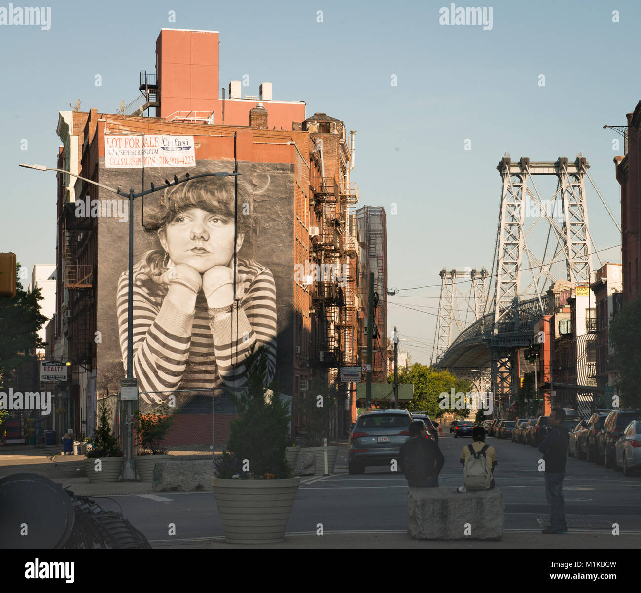 Mural on apartment building, Brooklyn, New York City, New York, USA ...