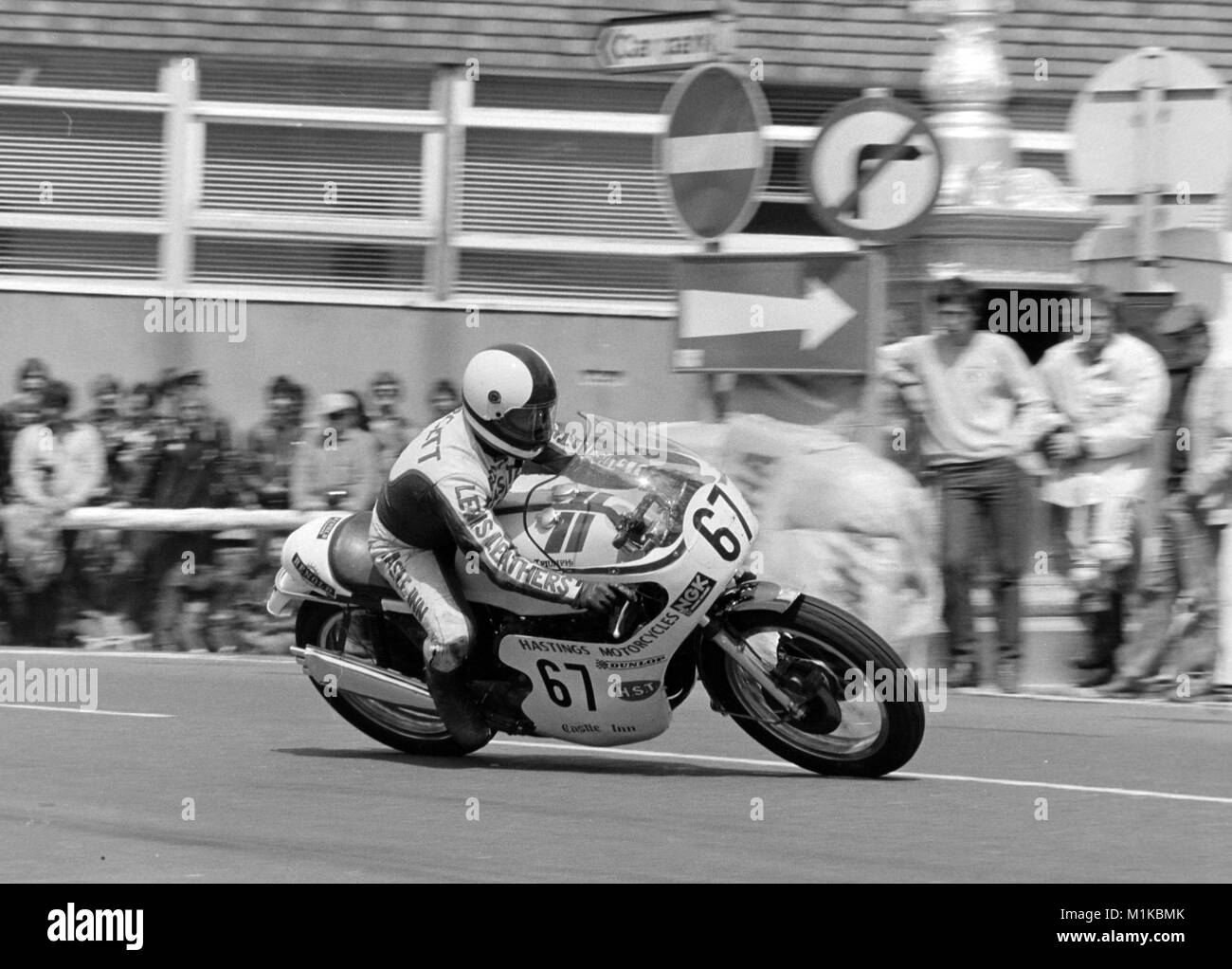 Isle of Man TT Classic race, June 1982, Parliament Square, Ramsey Stock ...