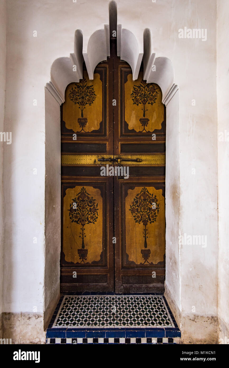 Decorated traditional arabic doors in Marrakesh,Morocco Stock Photo - Alamy