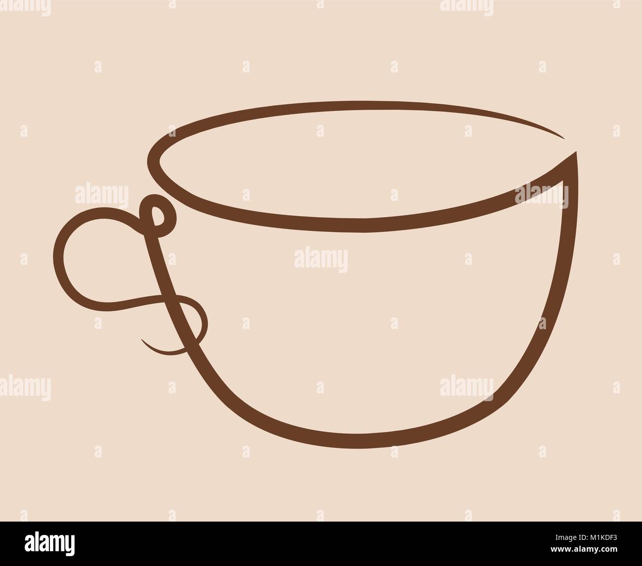 Single Line Coffee Cup. A coffee cup designed with only one single line ...