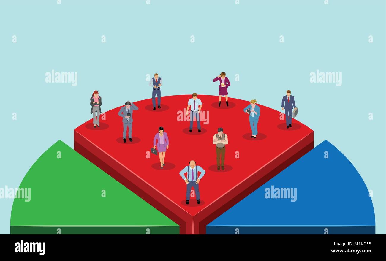 Business Team Over the Chart Pie. All the objects are in different ...