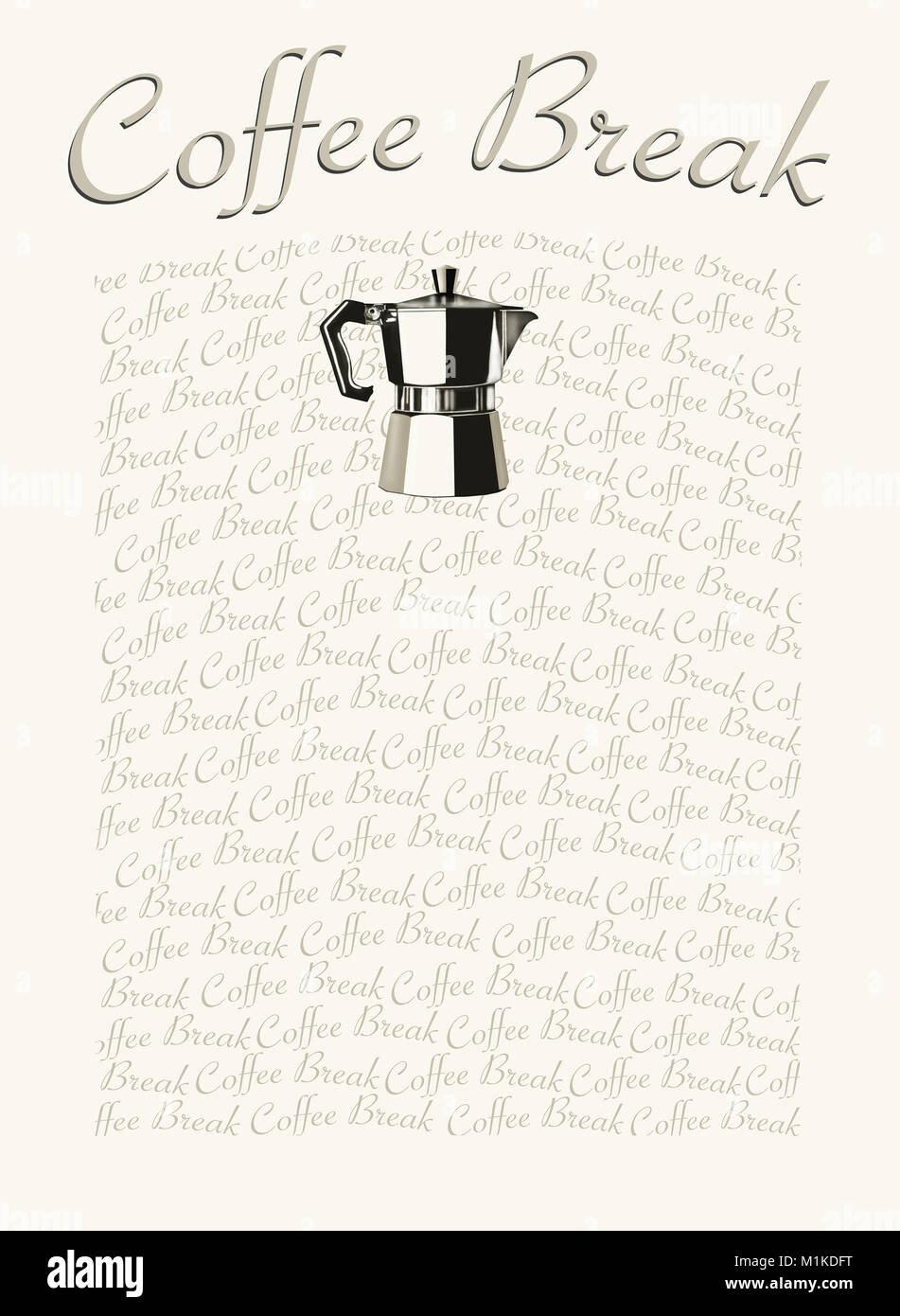 Artistic background representing a drawing of an Italian Coffee Pot ...