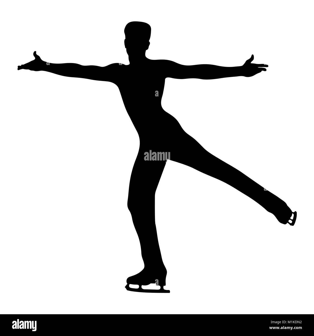 Ice Skater Silhouette Jump