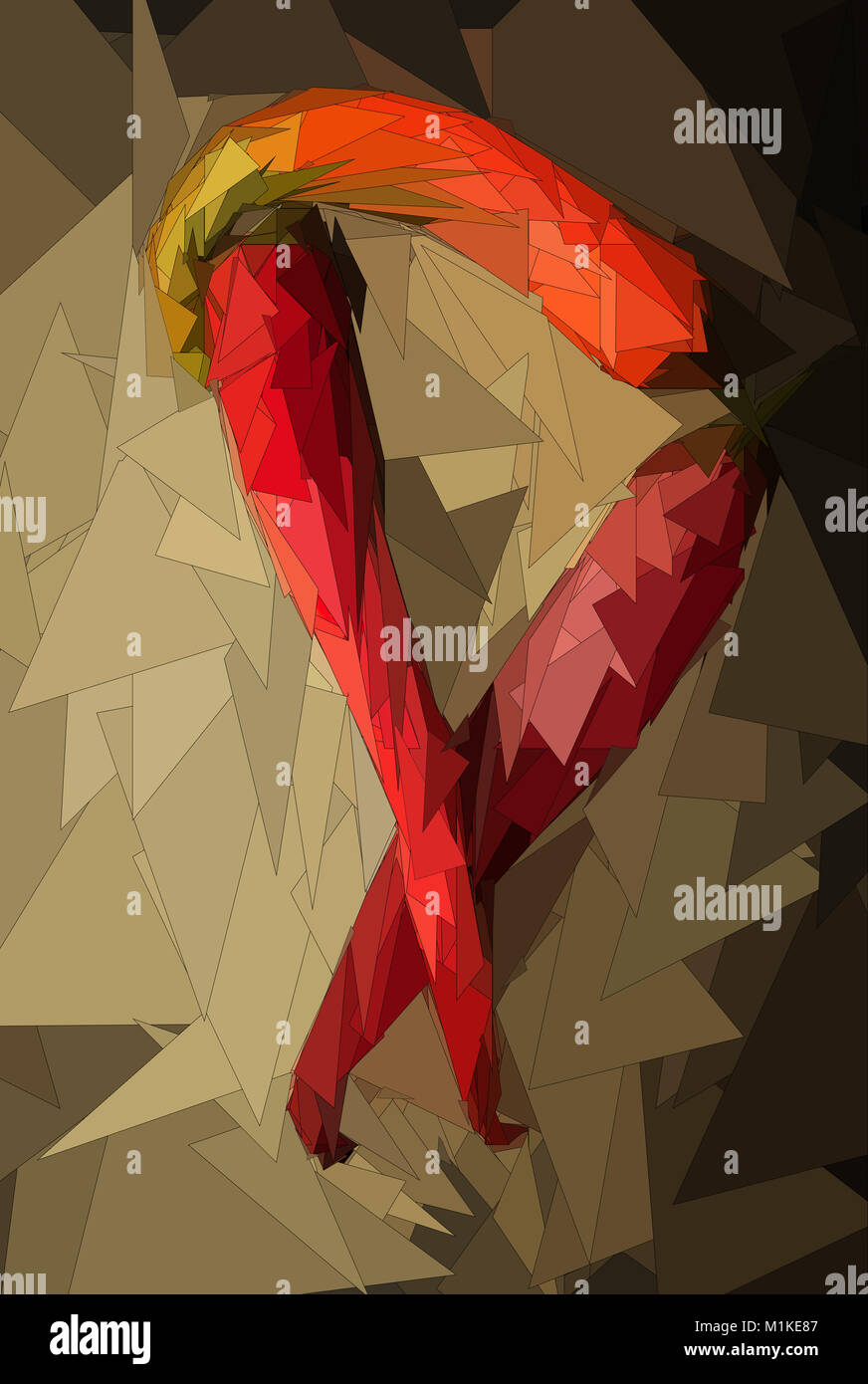 abstract low poly food background, we love hot chily conceptual ...