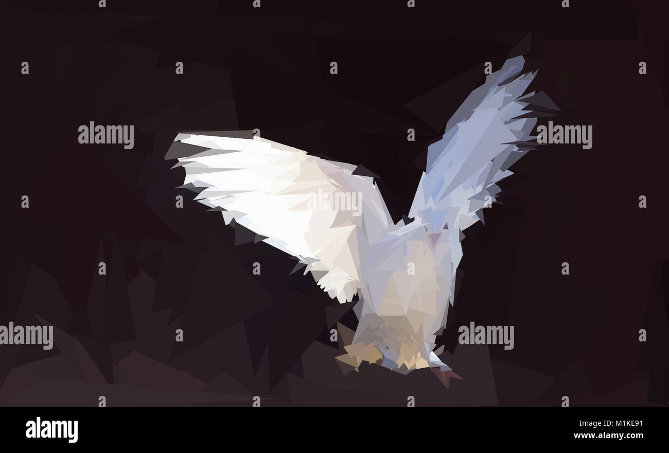low poly white dove bird portrait Stock Photo - Alamy