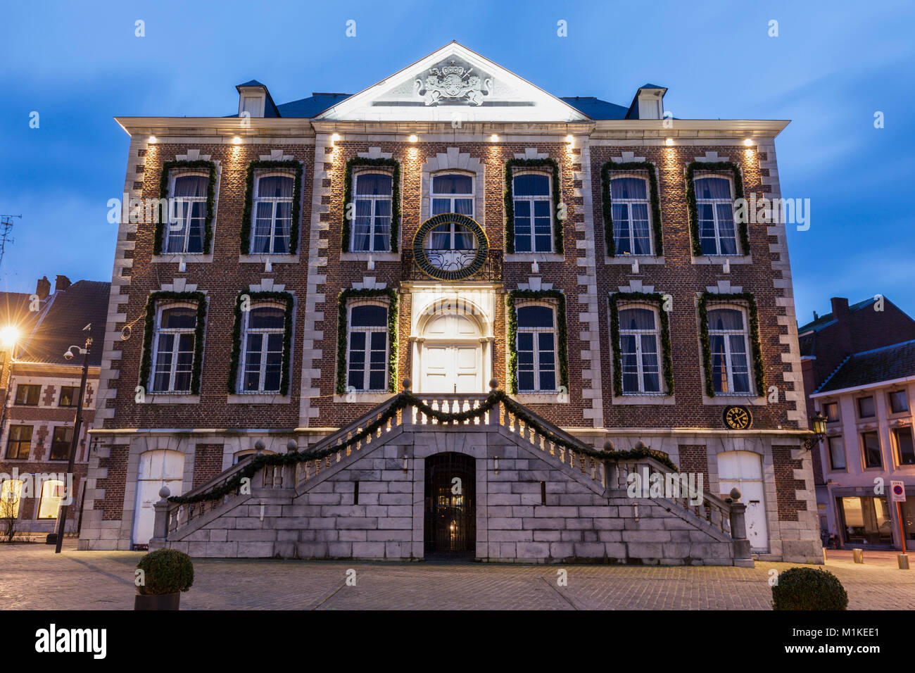 City hall of Tongeren at night. Tongeren, Wallonia, Belgium Stock Photo - Alamy