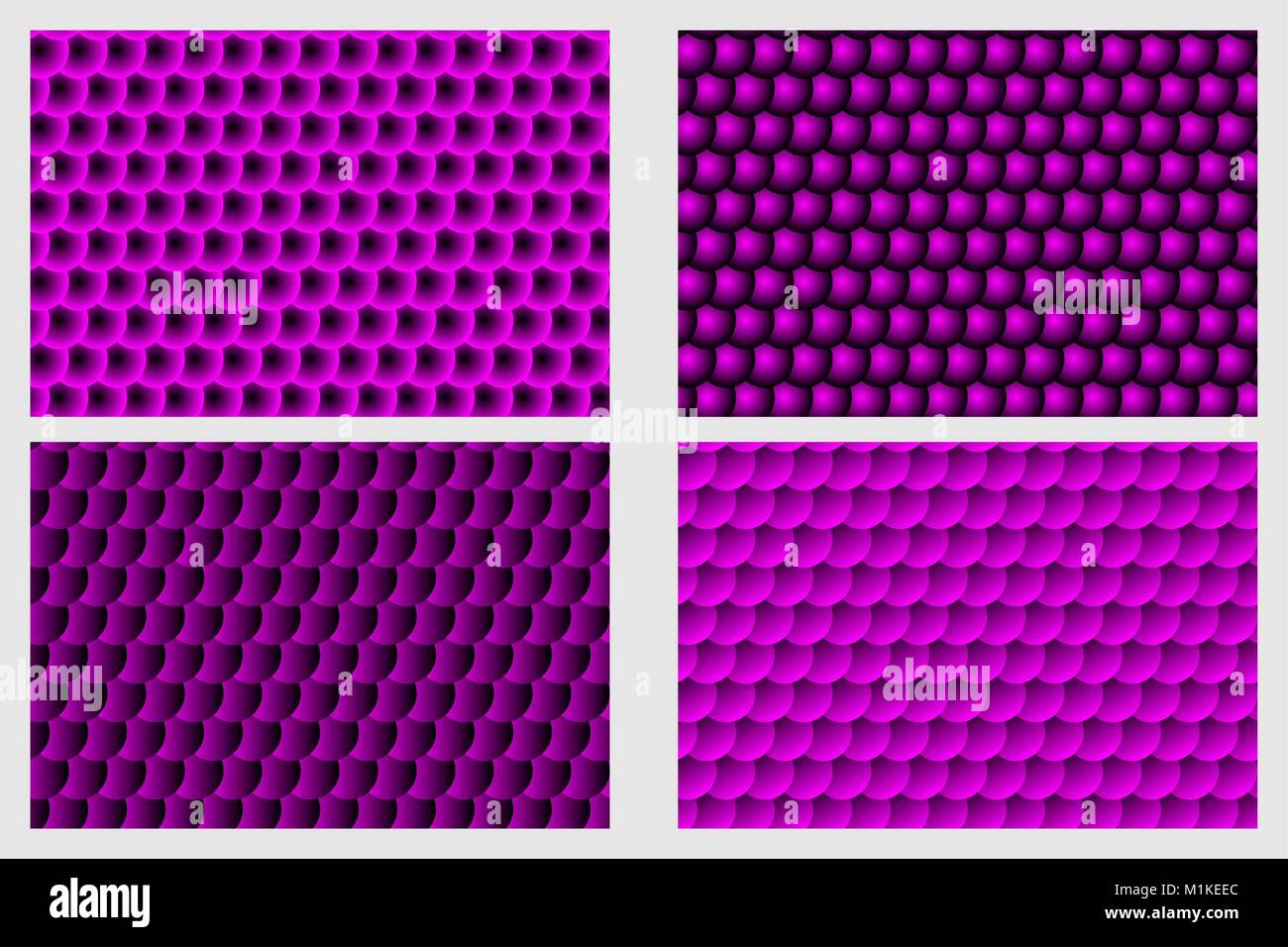 Fish scale pattern, Simple circular background - purple set - vector ...