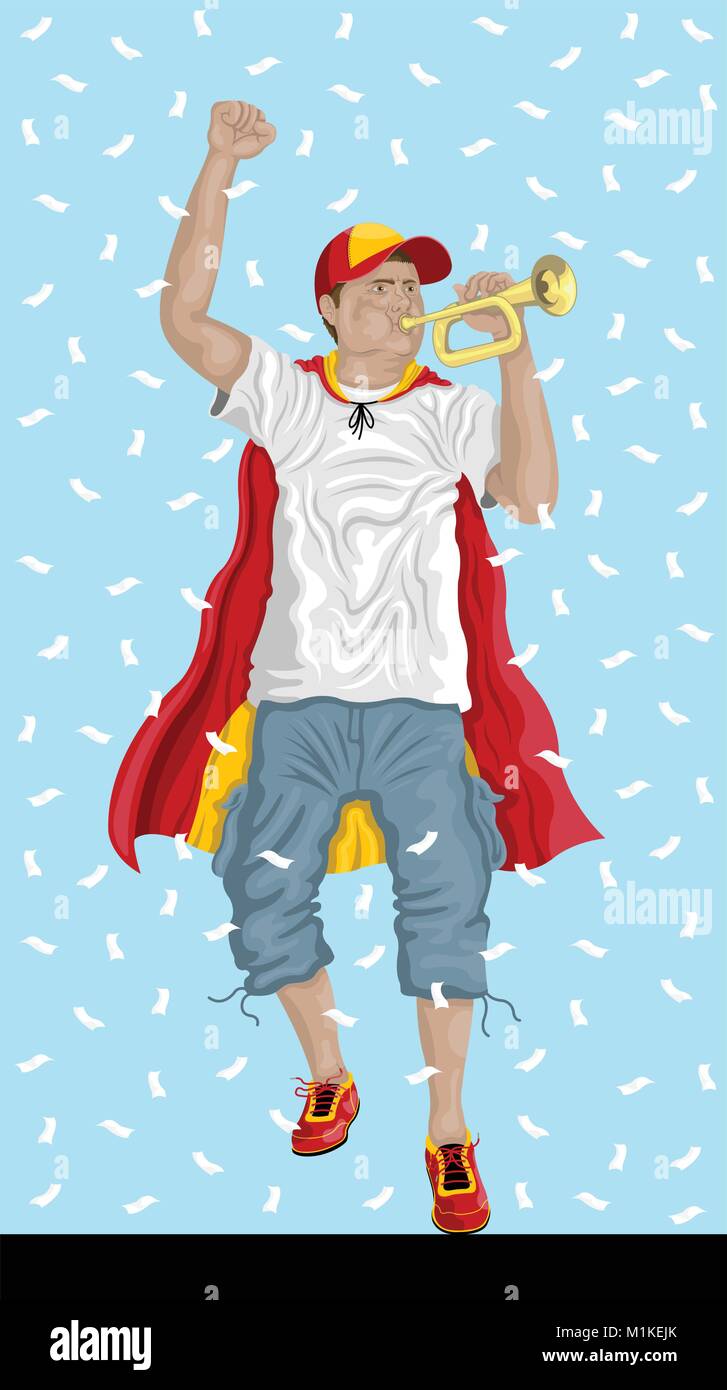 Spanish fan icon in cartoon hi-res stock photography and images - Alamy