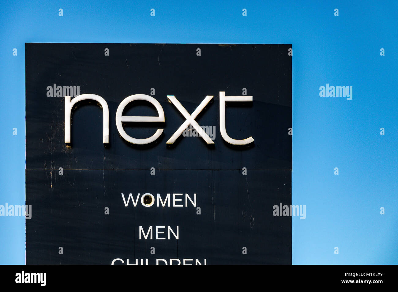 Large Next sign outside a Next Superstore , Camberley , UK Stock Photo ...