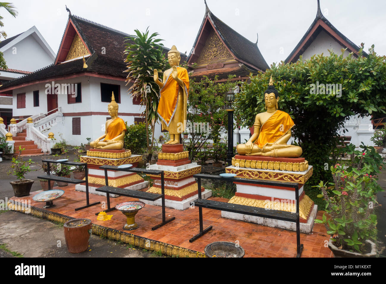Mai temple Buddha statues in Luang Prabang Laos Stock Photo - Alamy