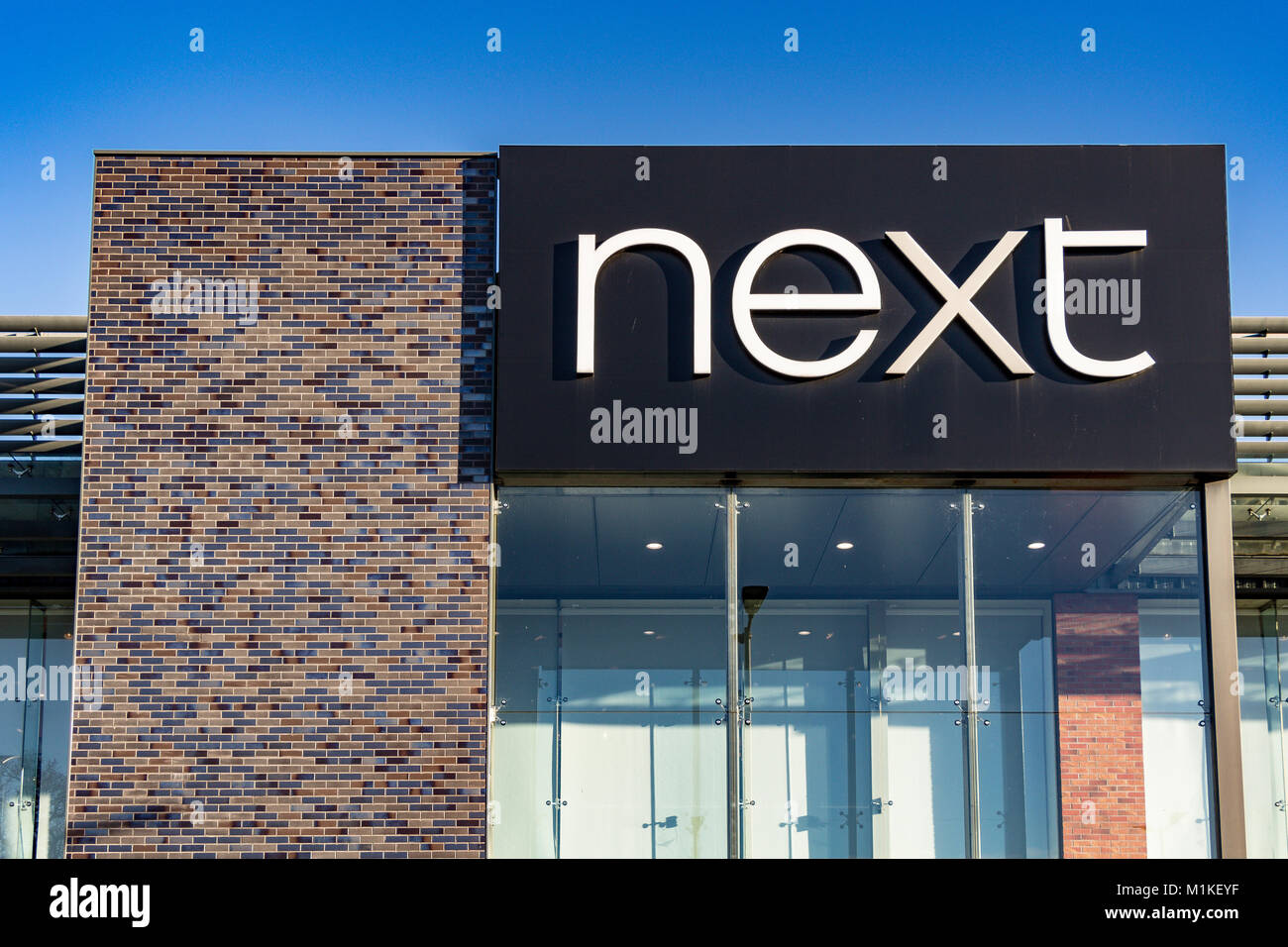 The exterior of a Next Super Store in Camberley , Surrey Stock Photo ...