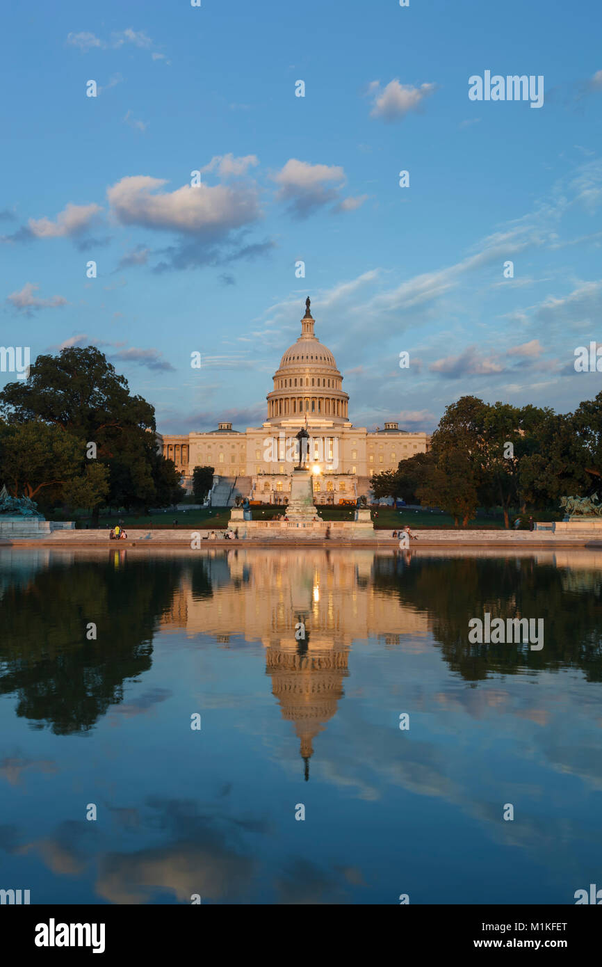 U.S. Capitol Building and Capitol Reflecting Pool, Washington, District ...