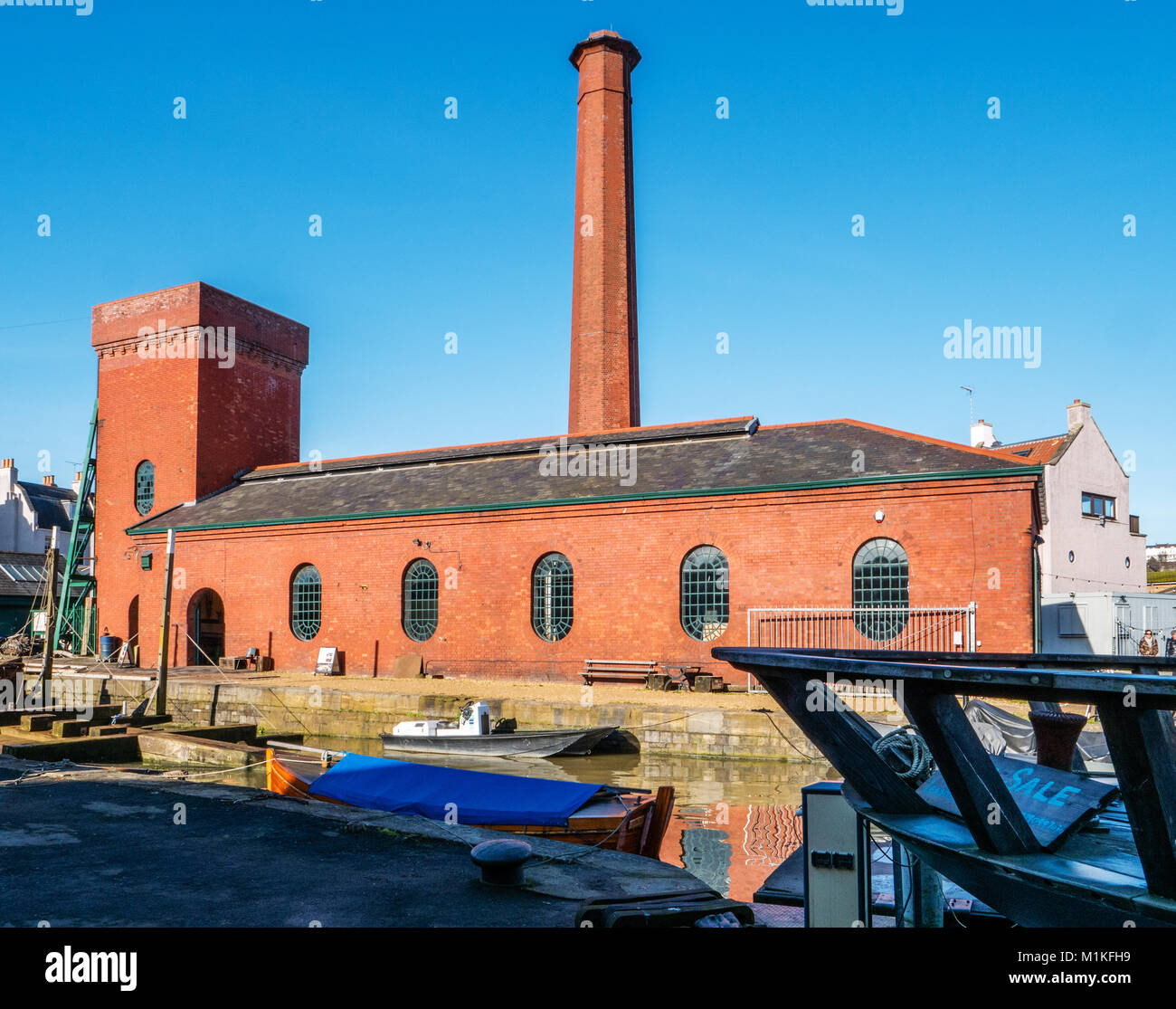 The Victorian pump room building at Underfall Yard boatyard on the ...