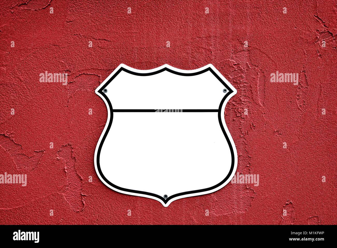 American interstate highway road shield with a white background Stock ...