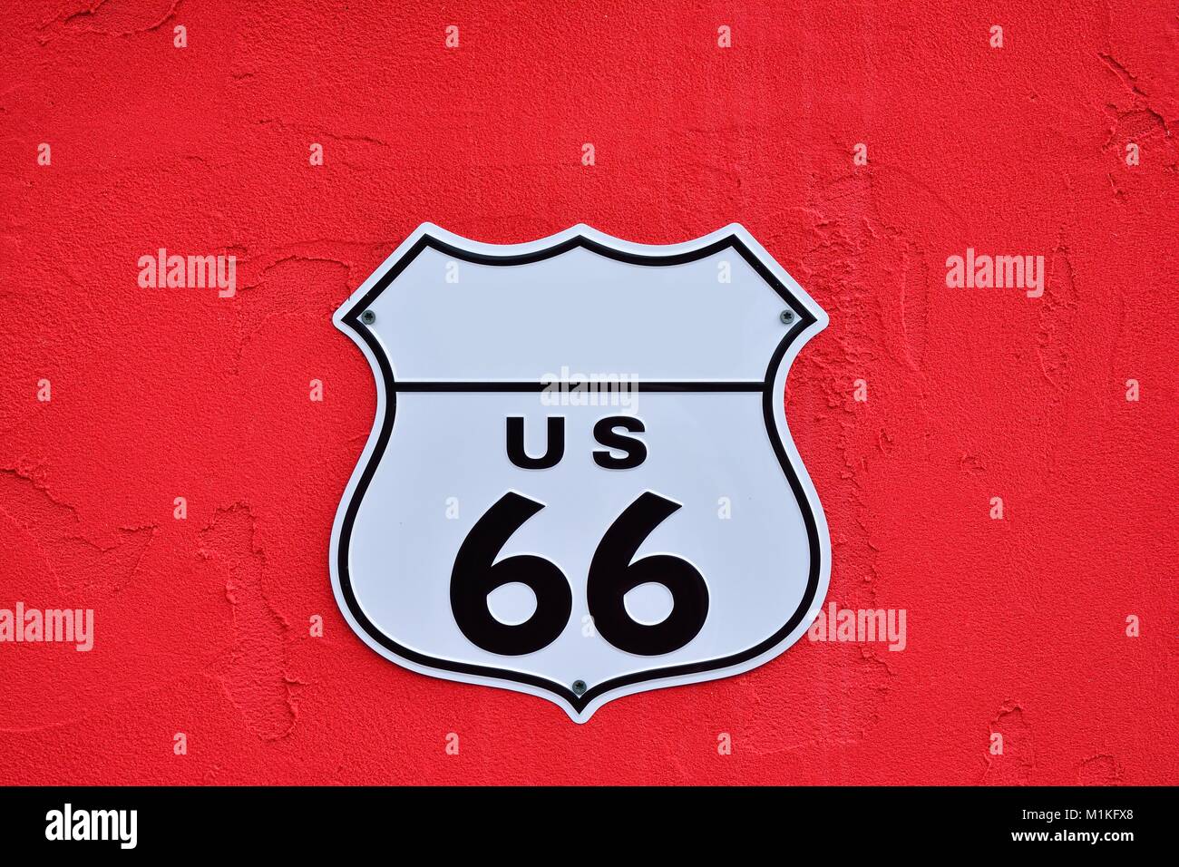 American interstate highway route 66 shield Stock Photo - Alamy