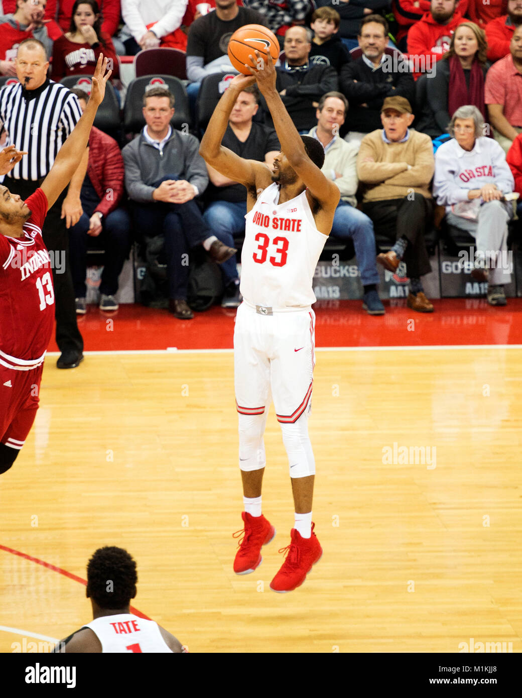 Columbus, Ohio, USA. 30th Jan, 2018. Ohio State Buckeyes center Micah ...