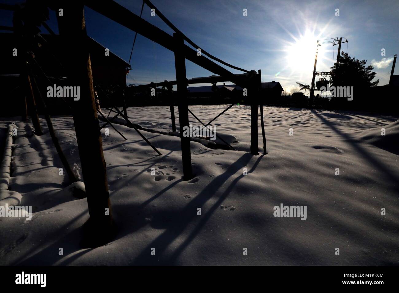 Mohe. 30th Jan, 2018. Photo taken on Jan. 30, 2018 shows scenery in ...