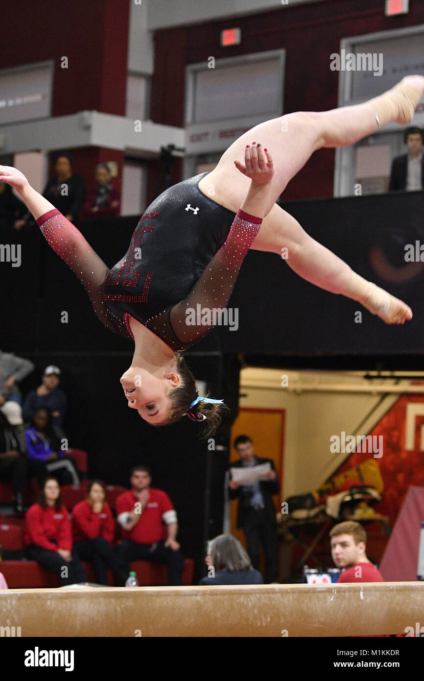 Philadelphia, Pennsylvania, USA. 28th Jan, 2018. Temple Owls gymnast ...