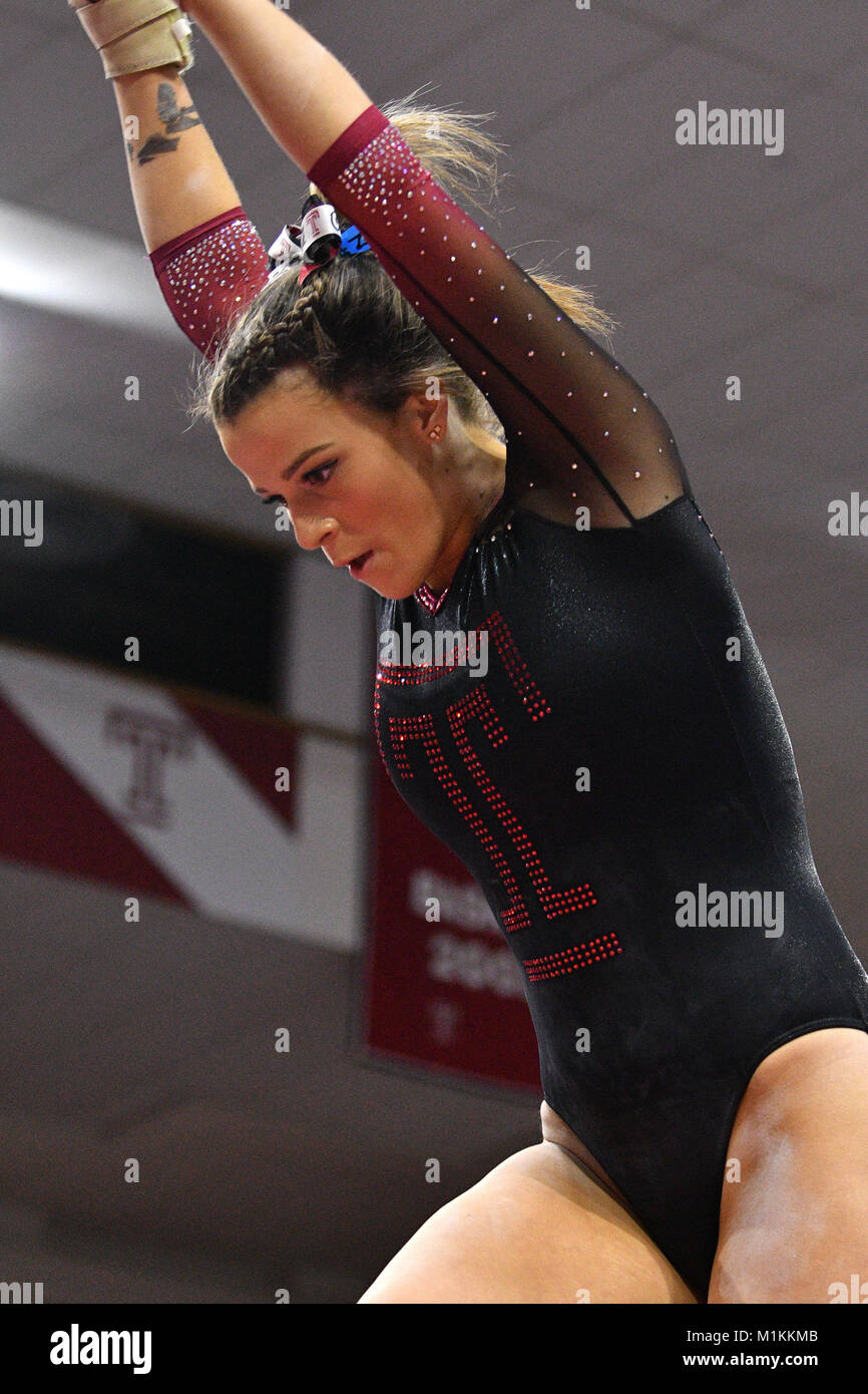 Philadelphia, Pennsylvania, USA. 28th Jan, 2018. Temple Owls gymnast ...