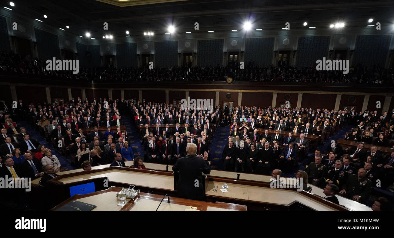 Washington, District of Columbia, USA. 30th Jan, 2018. U.S. President ...