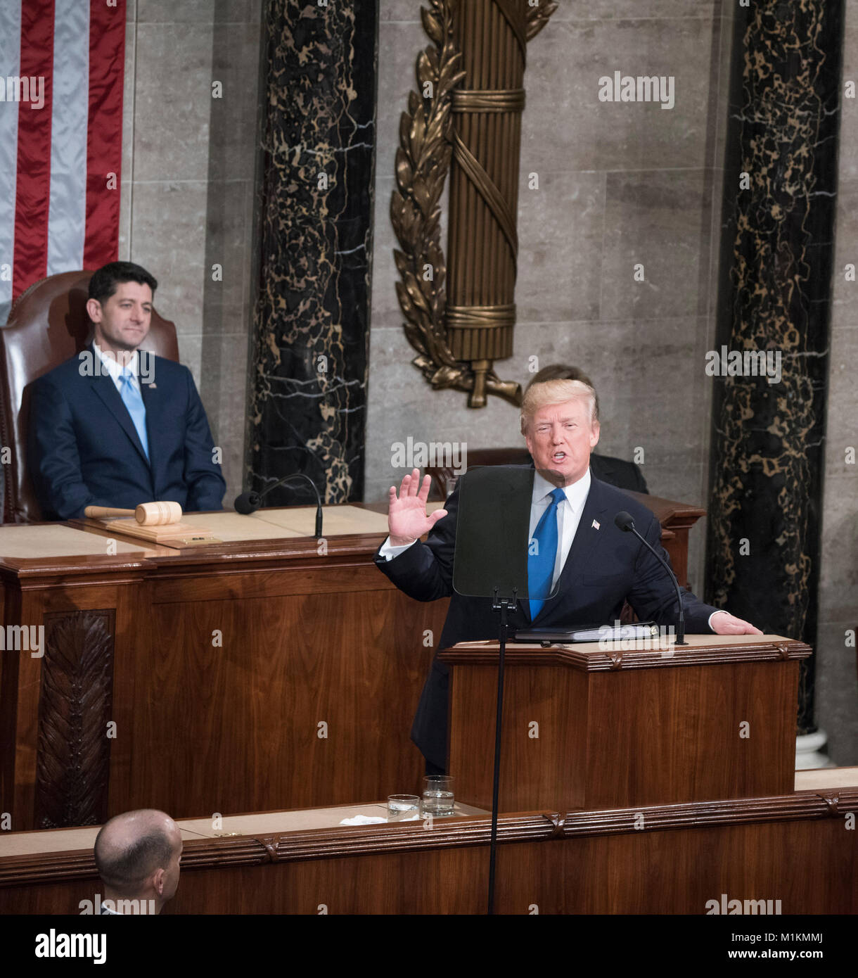 Washington, DC January 30, 2018, USA:President Donald J Trump gives his ...