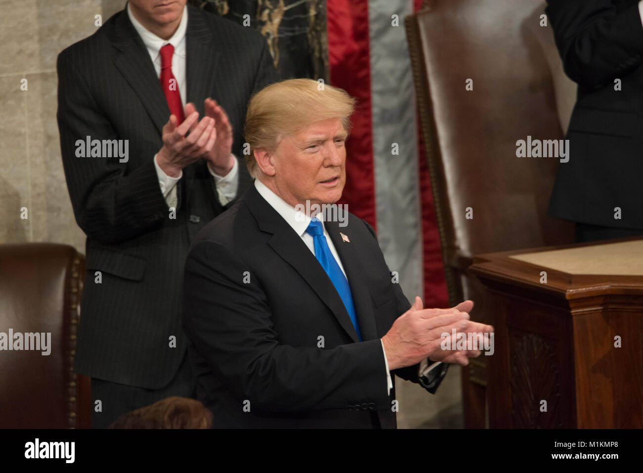 Washington, USA. 30th Jan, 2018. President Donald J Trump gives his ...