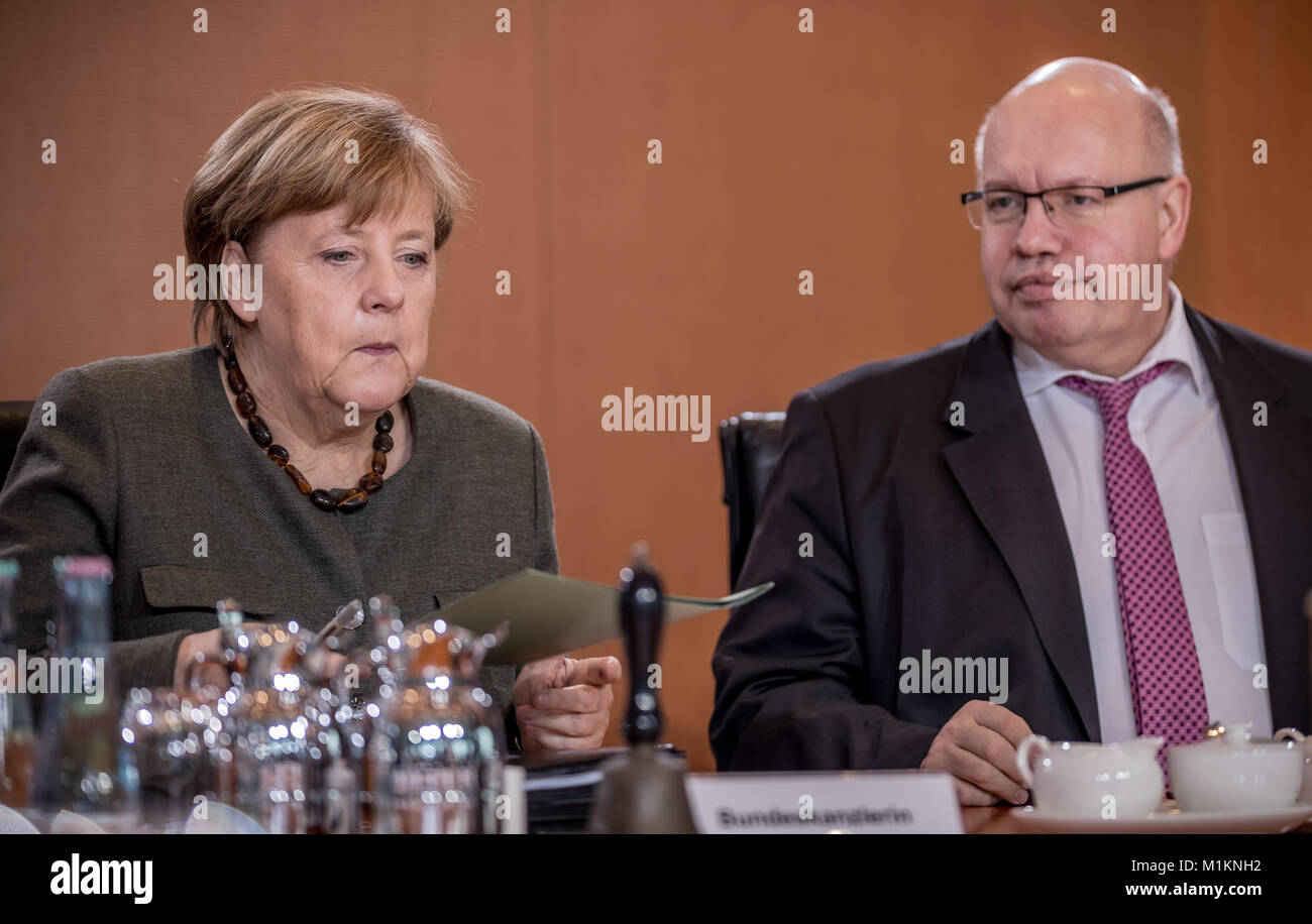 Berlin, Germany. 31st Jan, 2018. German chancellor Angela Merkel ...
