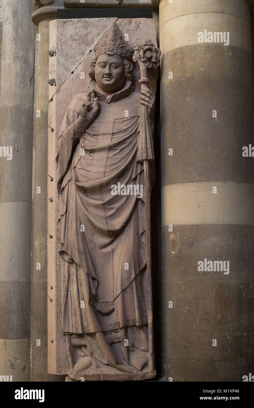 The tomb slab of the archbishop Otto von Hessen inside the cathedral in ...