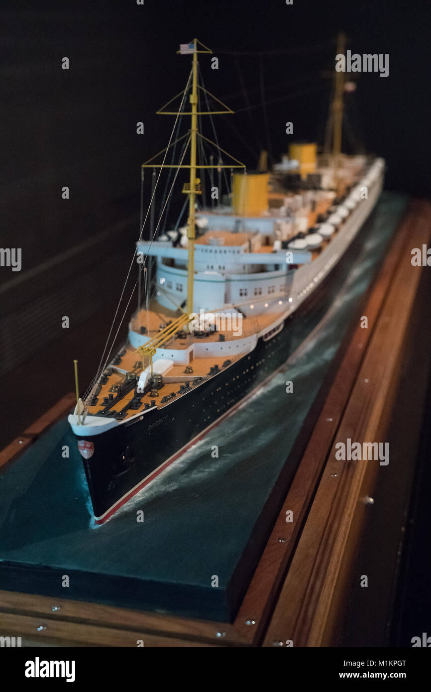 London, UK. 31st Jan, 2018. Exhibits at the Ocean Liners: Speed and ...