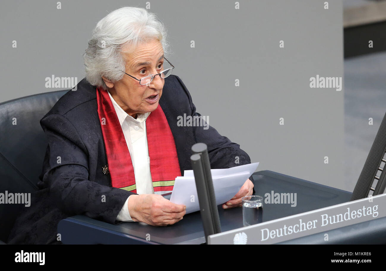 Berlin, Germany. 31st Jan, 2018. Anita Lasker Wallfisch, one of the ...